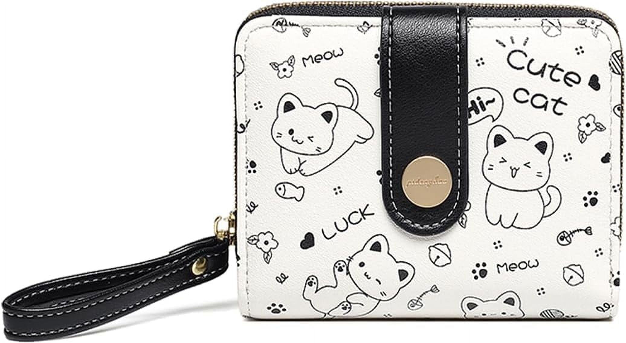 Fashion Kawaii Prints Cat Wallets with Exterior Zipper Around Coin ...