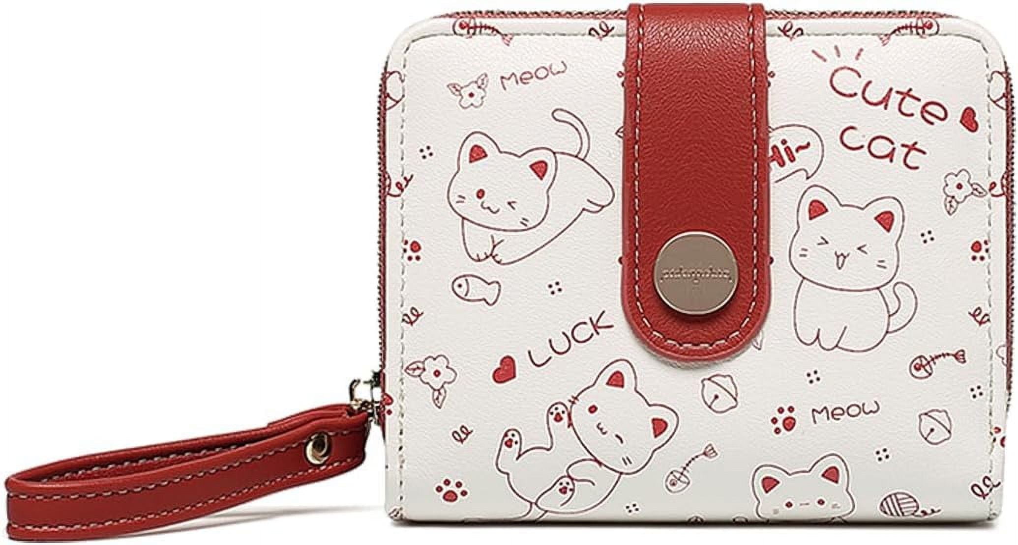 Fashion Kid's Wallet Prints Kawaii Cat Wallets with Exterior Zipper ...