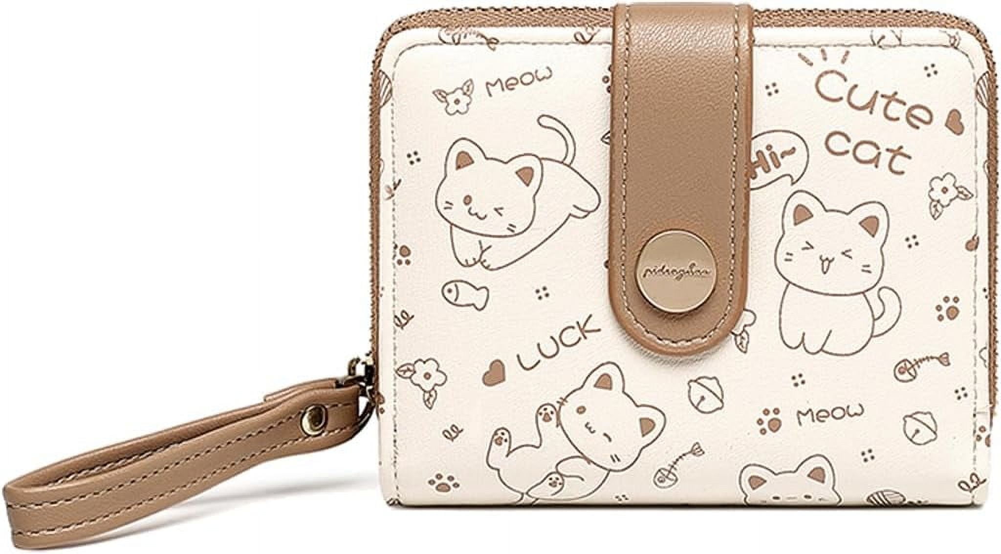 Fashion Kid's Wallet Prints Kawaii Cat Wallets with Exterior Zipper ...