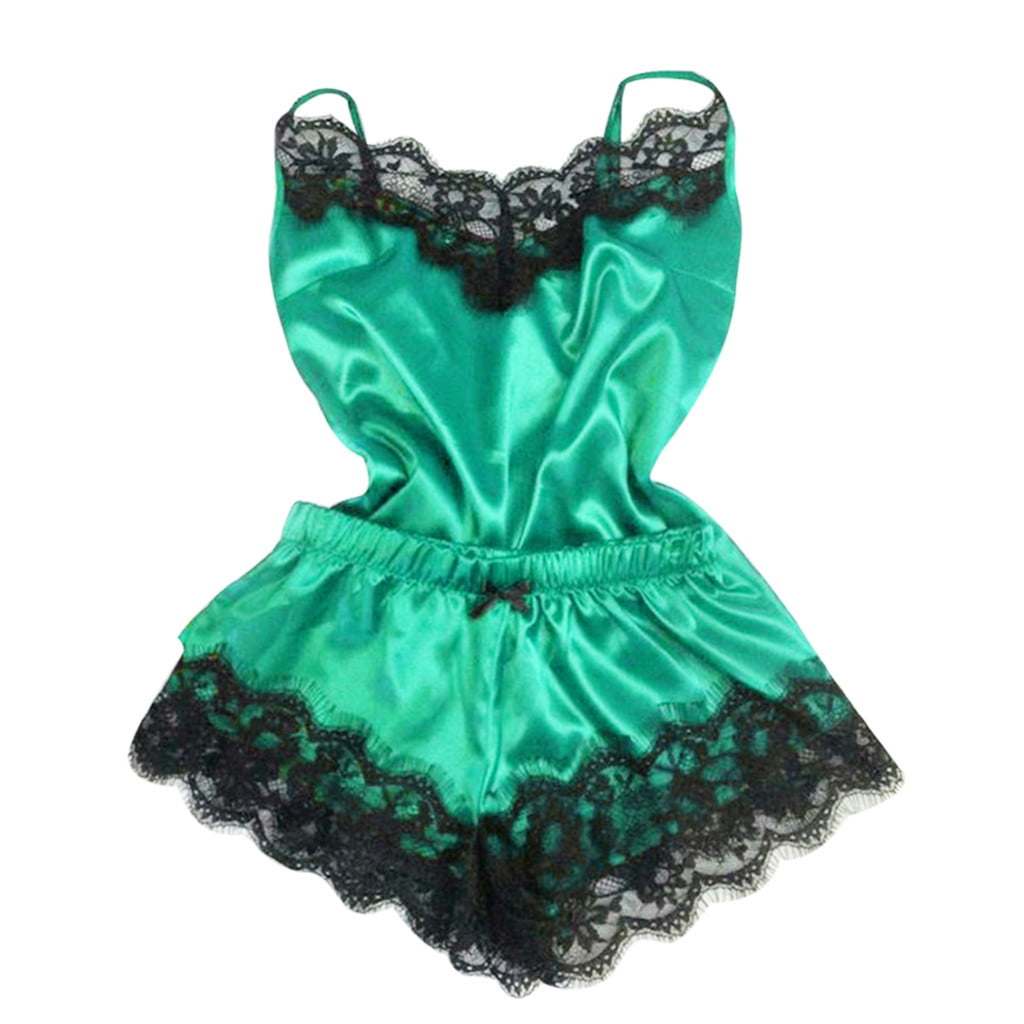 Fashion Lace Sleepwear Temptation Underwear Nightdress Top Shorts Two ...