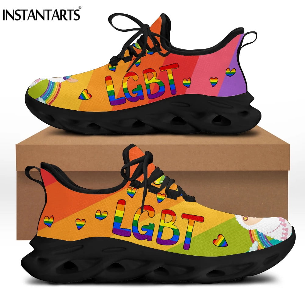 Fashion Lace up Mesh Swing Sneakers LGBTCartoon Design Running Shoes ...