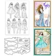 Fashion Ladies Clear Stamps Dress Frame Cutting Dies Set Silicone ...
