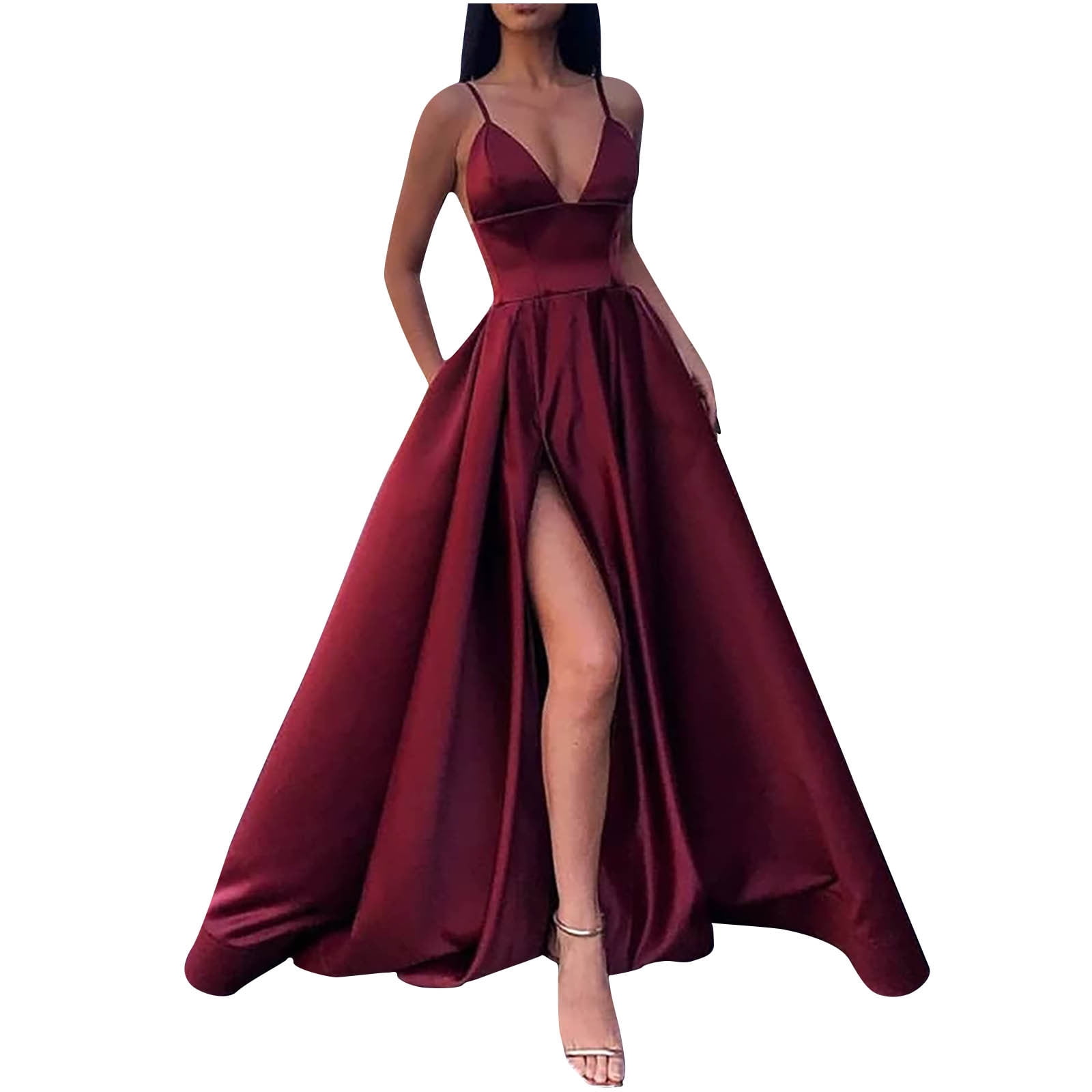 Fashion Ladies Formal Split Ball Gown Summer Clearance 2024 Olyvenn ...