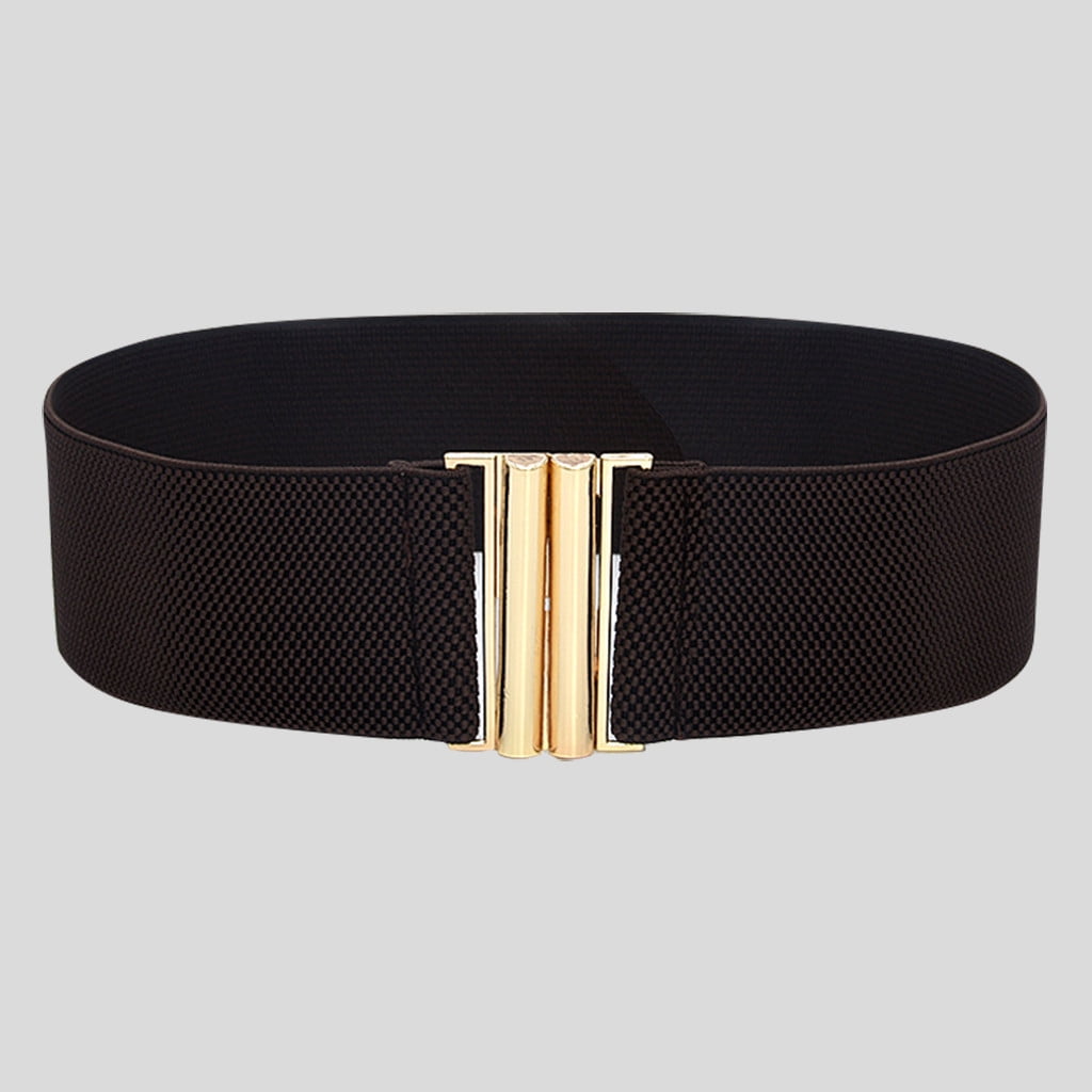 Fashion Lady Wide Belts Women Wide Elastic Belt Buckle Waist Dress ...