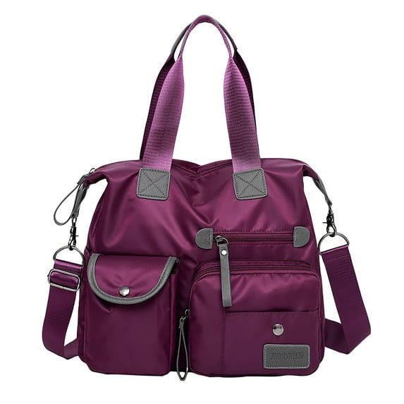 Fashion Large Capacity Tote Bag For Women, Purple With Multiple Pockets ...