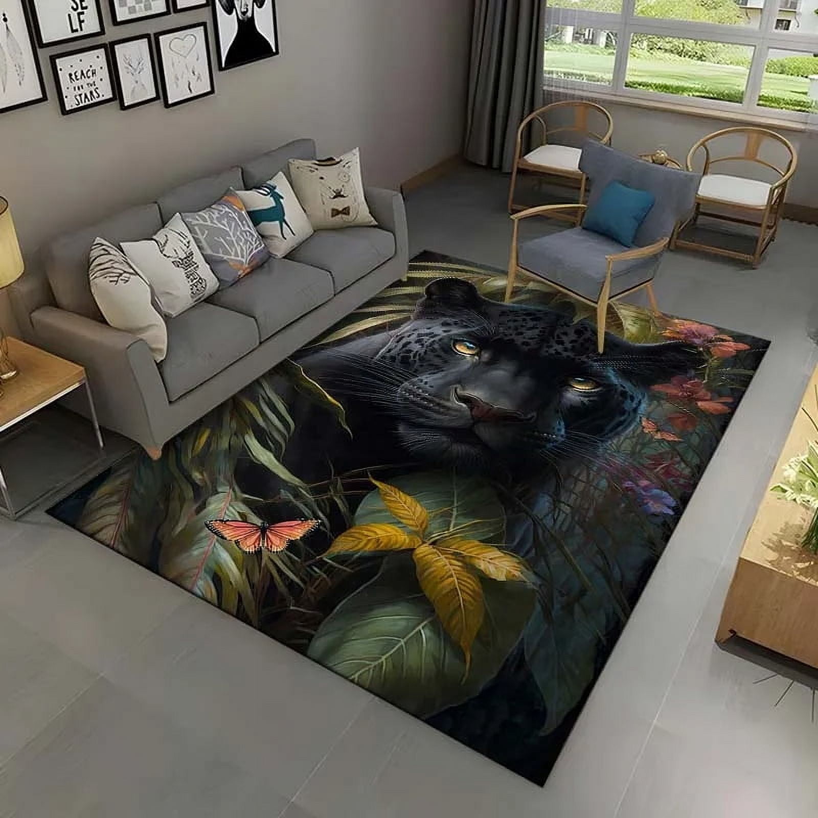 Fashion Leopard Pattern Carpet on The Floor 3D Animal Printed Big ...