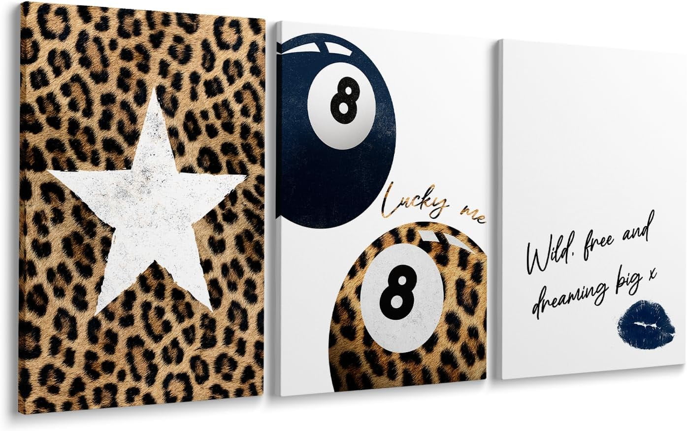 Fashion Leopard Print 3Piece Wall Art Set Bold Animal Print Canvas ...