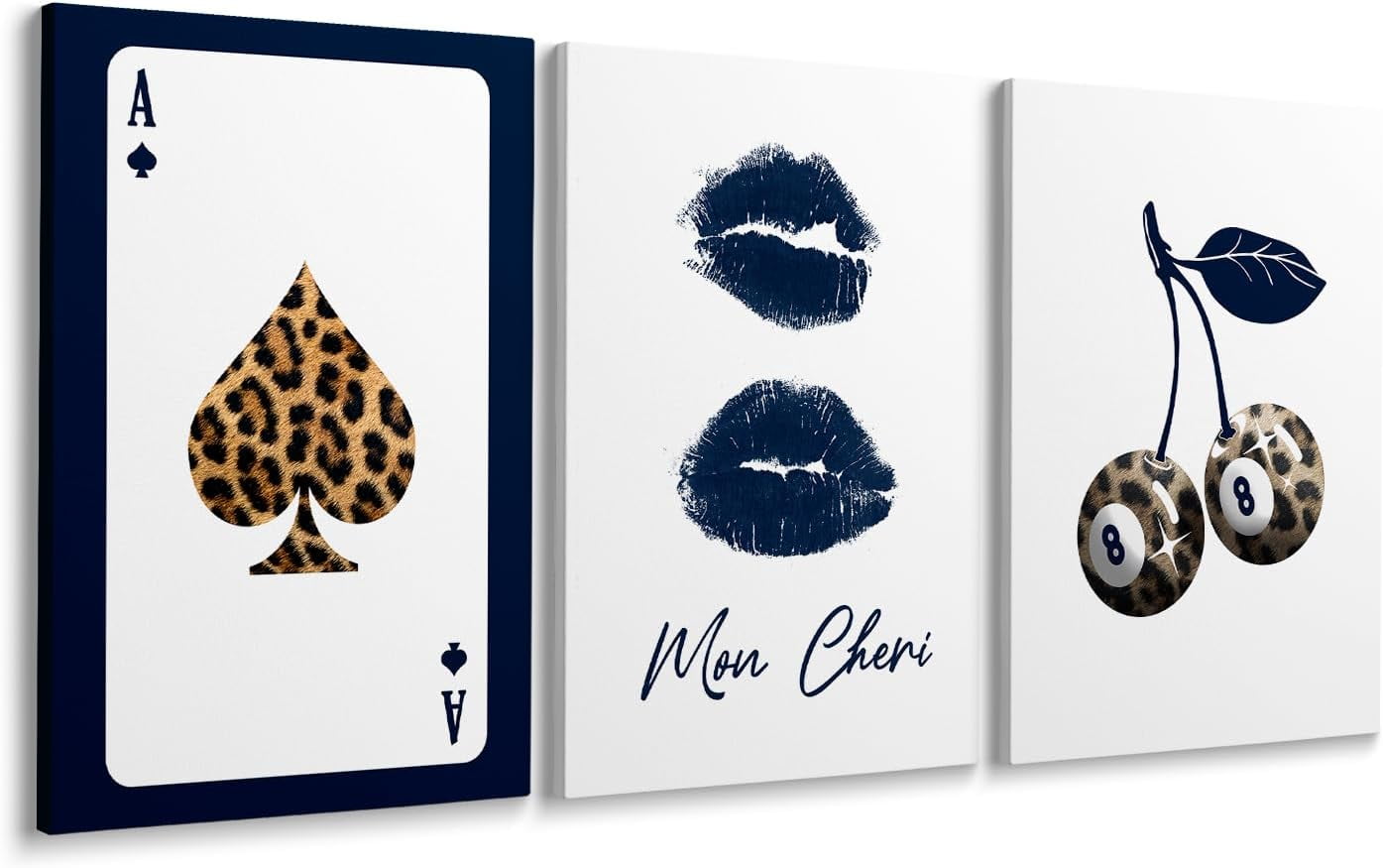 Fashion Leopard Print 3Piece Wall Art Set Bold Animal Print Canvas ...