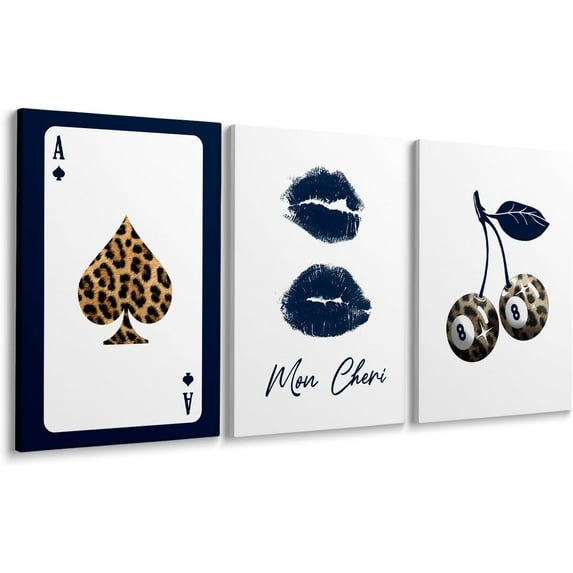 Fashion Leopard Print 3Piece Wall Art Set Bold Animal Print Canvas ...