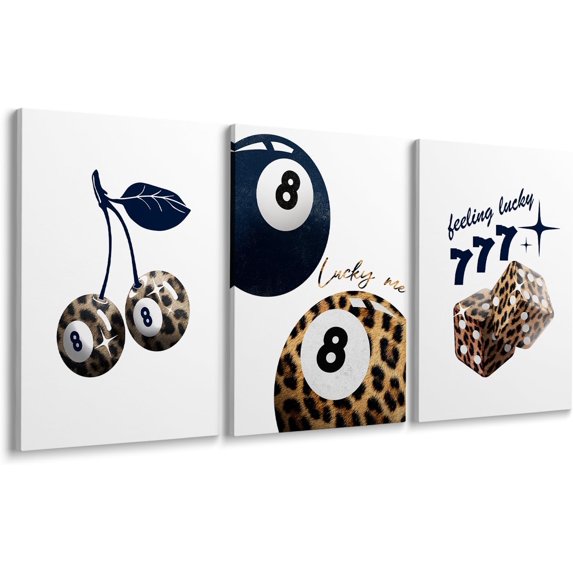 Fashion Leopard Print 3Piece Wall Art Set Bold Animal Print Canvas ...