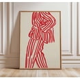 Fashion Line Art Poster Red Striped Suit Abstract Wall Art Decor ...