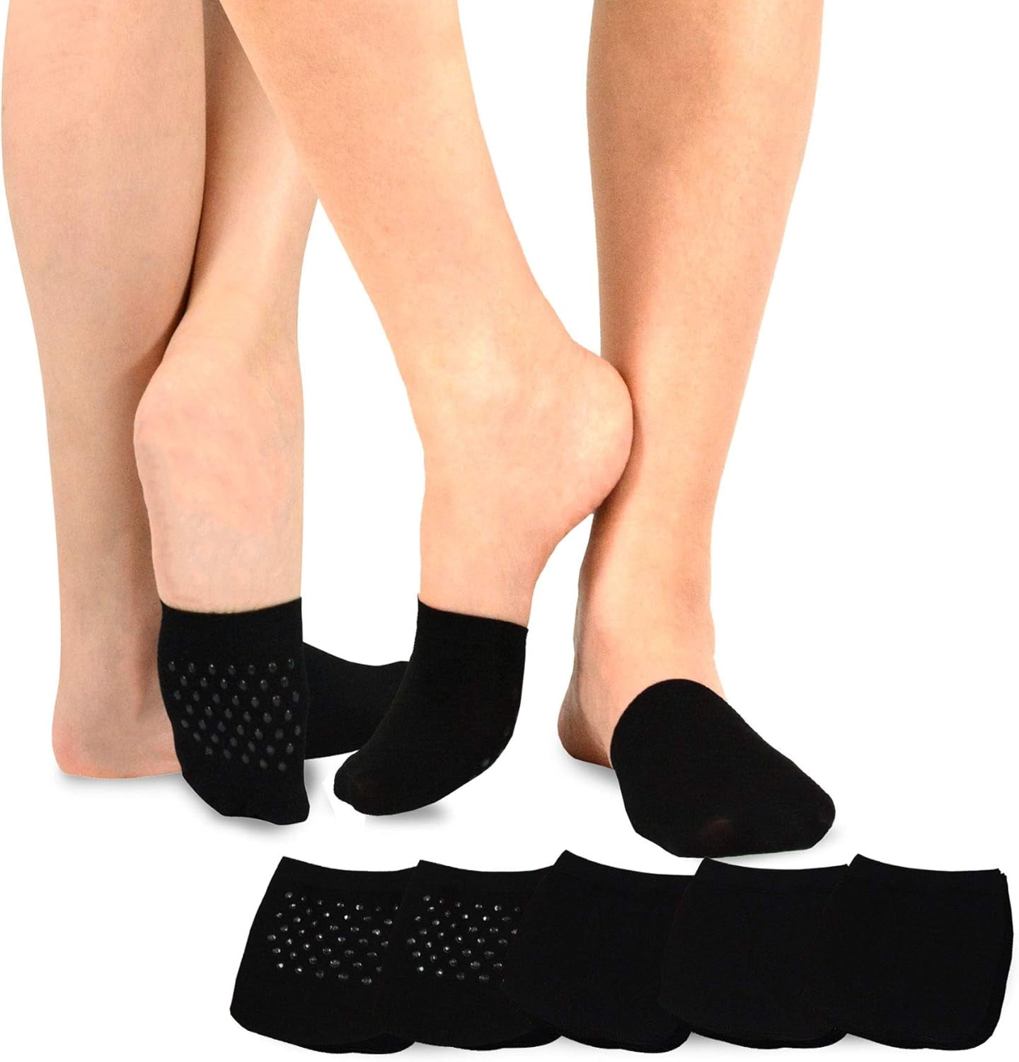 Fashion Liner Half Socks for Women Seamless Nylon Toe Topper Non-Slip 5 ...
