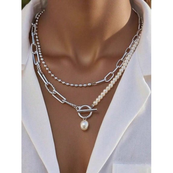 Fashion Long Pearl Chain Necklace, Vintage Style Personalized Pearl ...