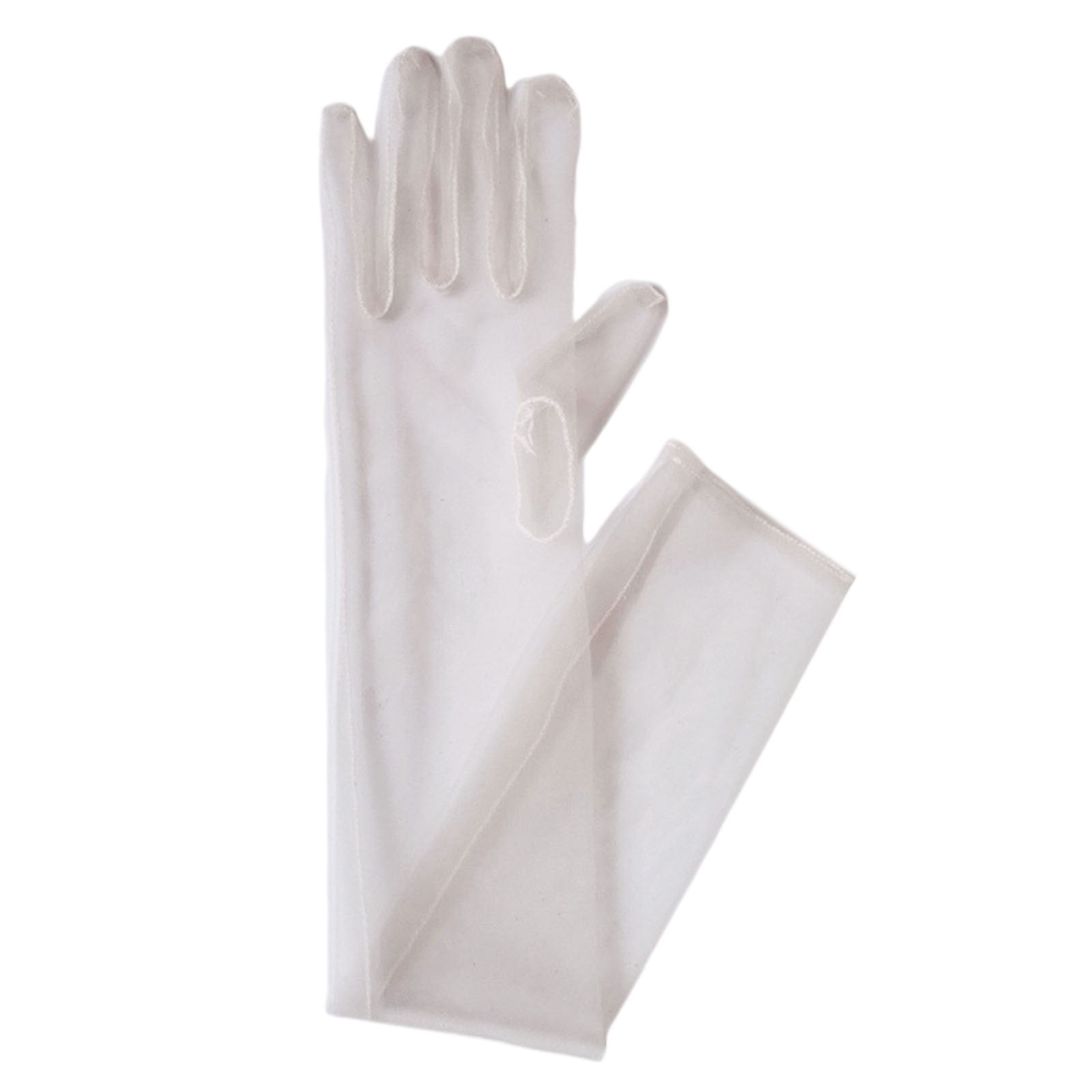 Fashion Long Sheer Tulle Gloves 55cm Dress Mittens Ultra Thin Tulle ...