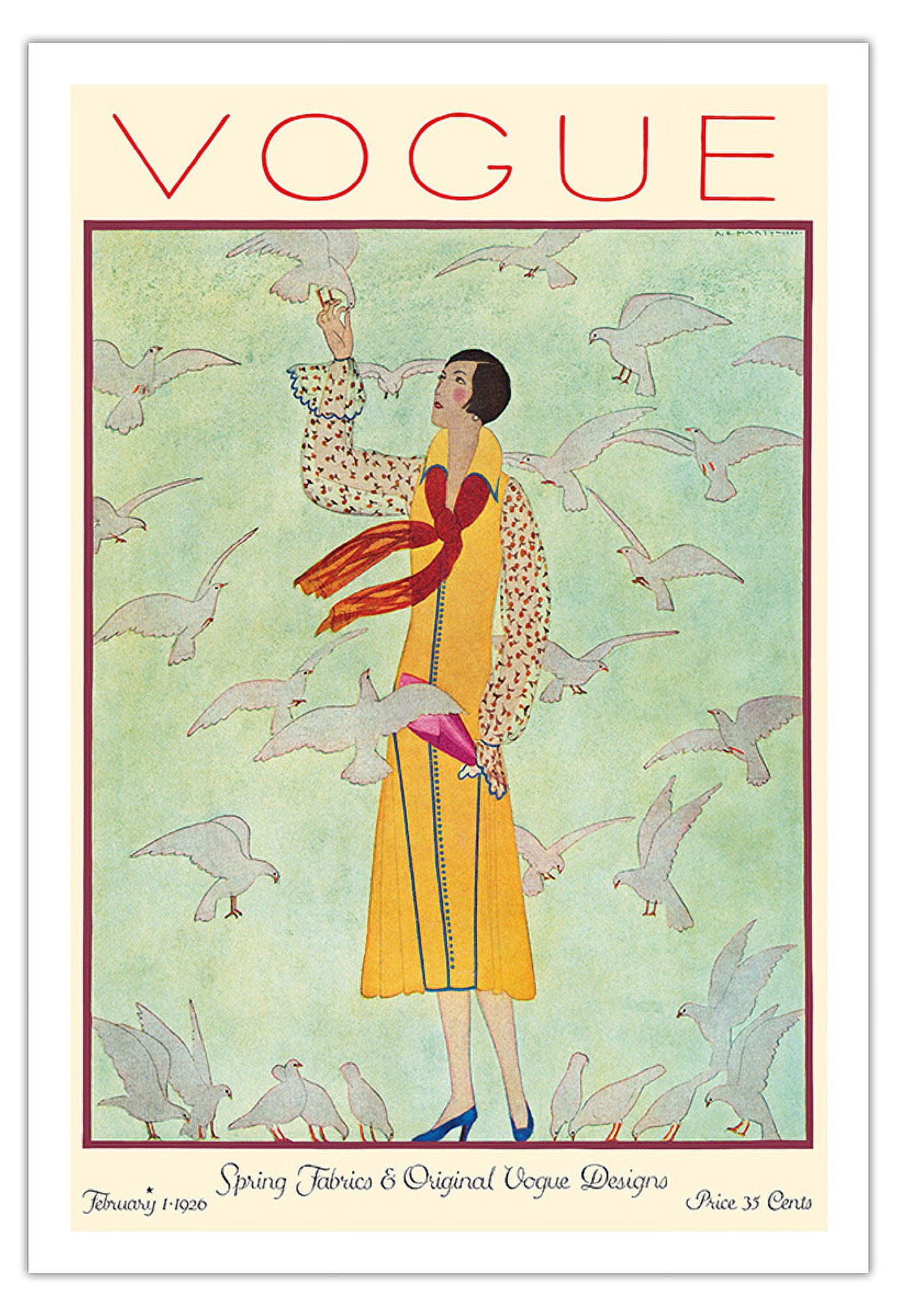 Fashion Magazine - February 1 1926 - Lady Feeding Flock of Birds ...