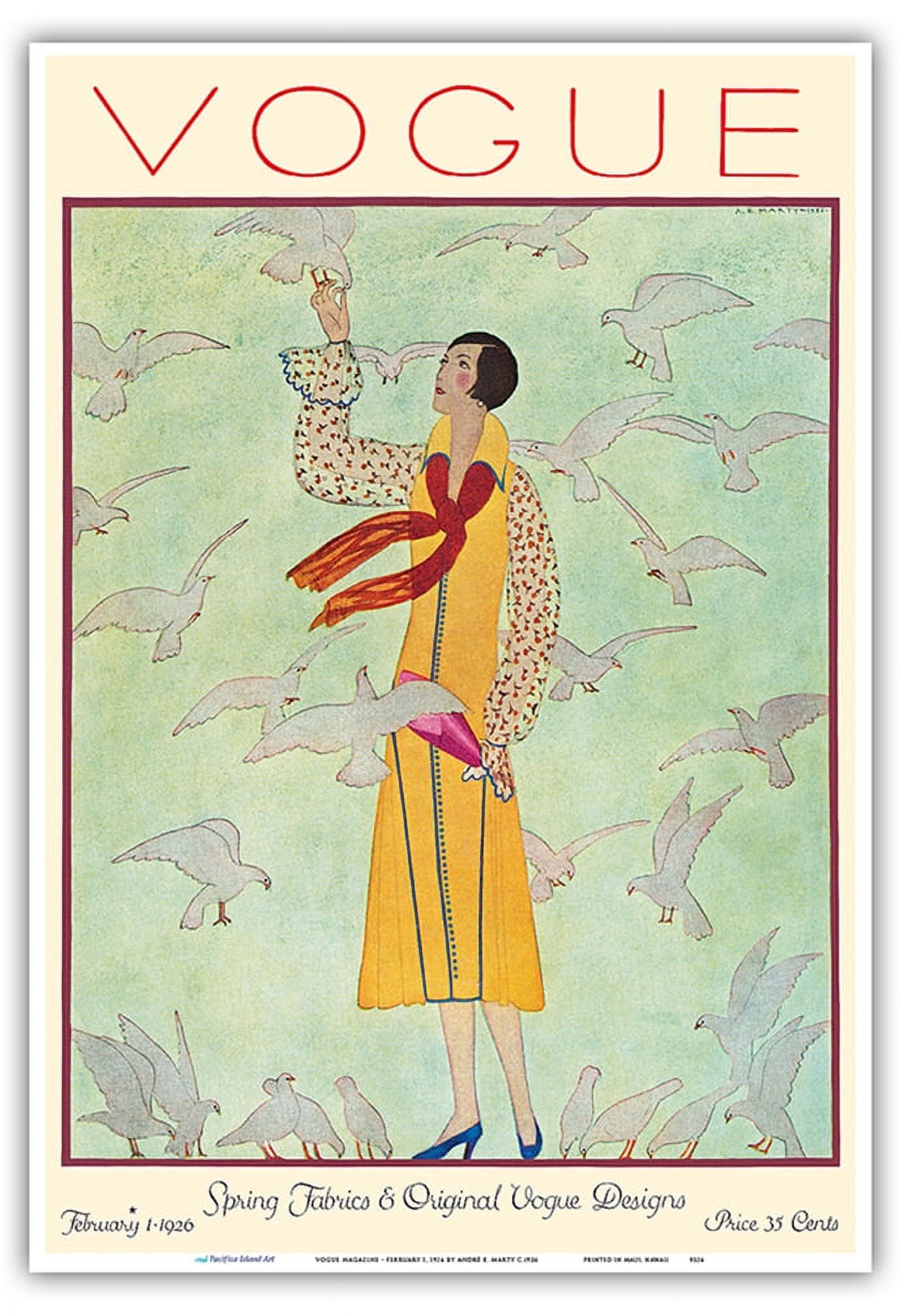 Fashion Magazine - February 1 1926 - Lady Feeding Flock of Birds ...