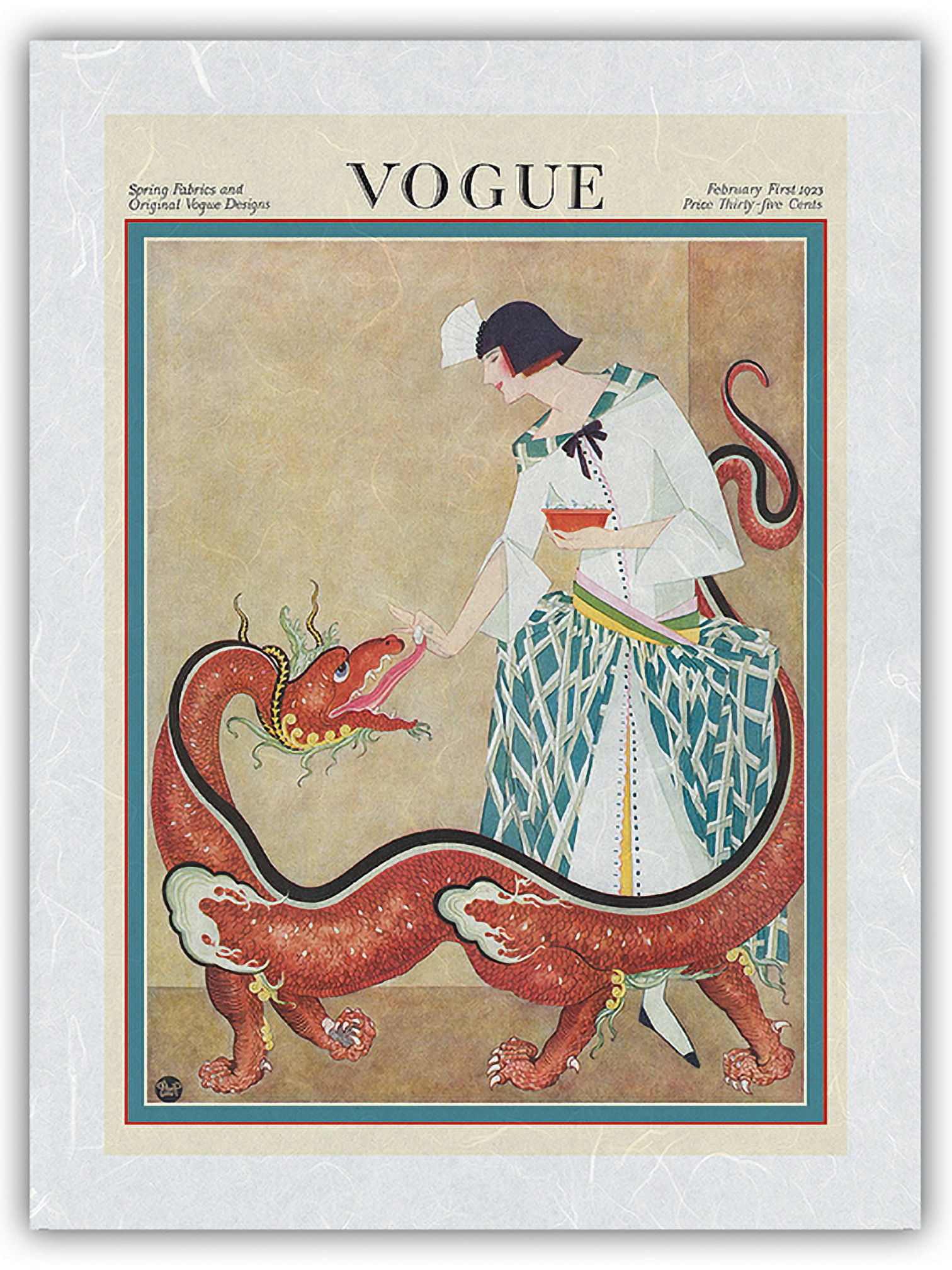 Fashion Magazine - February 1923 - Woman Feeding a Chinese Dragon ...