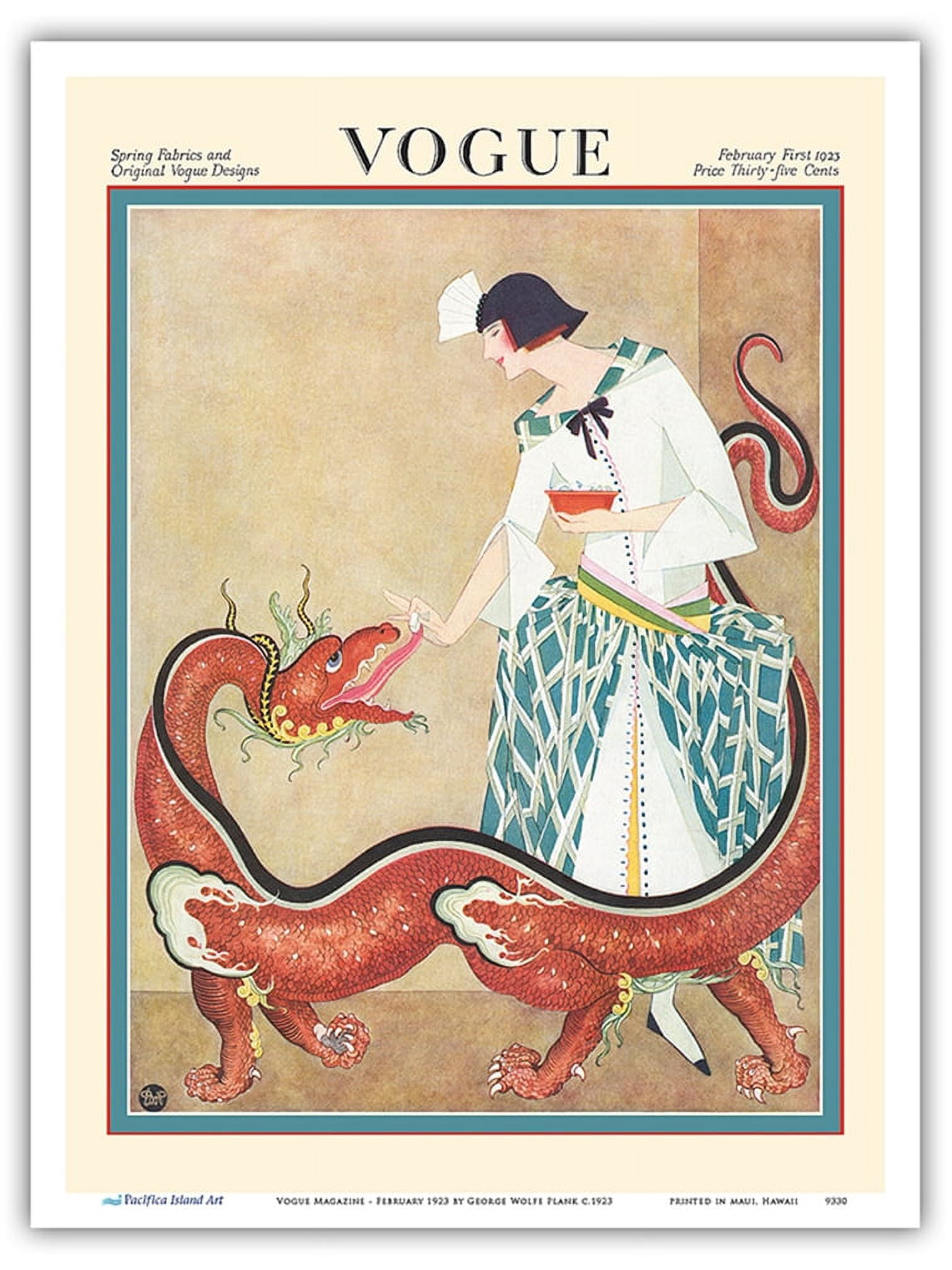 Fashion Magazine - February 1923 - Woman Feeding a Chinese Dragon ...