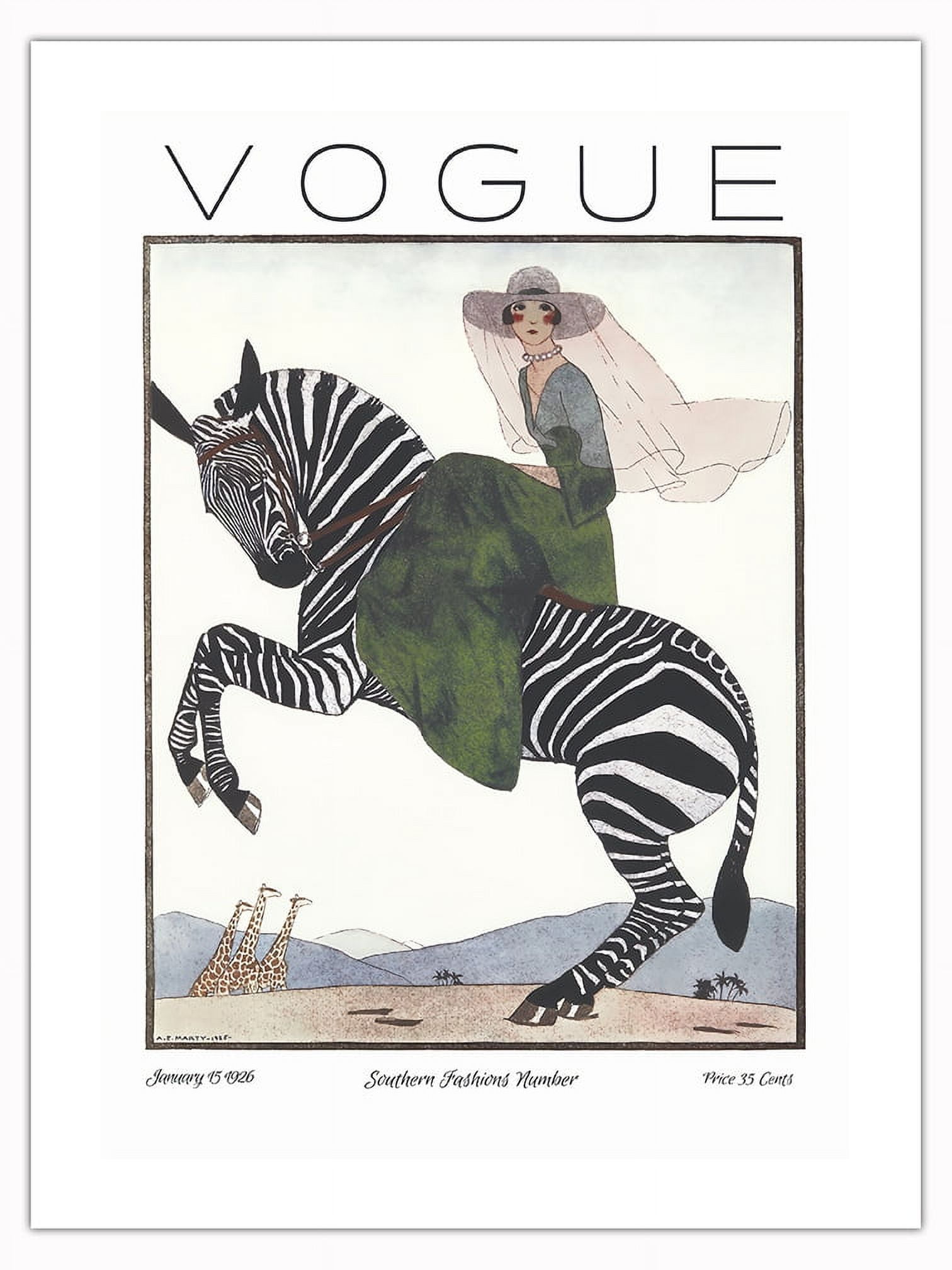 Fashion Magazine - January 15 1926 - Zebra and Model - Vintage Magazine ...
