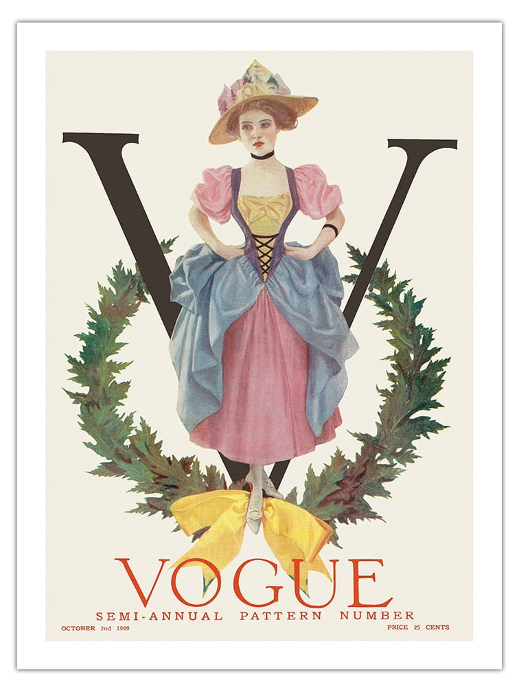 Fashion Magazine - October 2 1909 - Woman in Wreath - Vintage Magazine ...