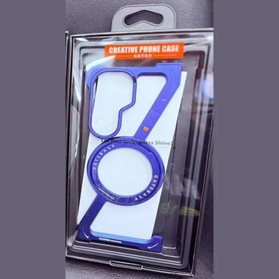 Fashion Magnetic Metal Z Shape Rimless Kickstand Case Cover For Samsung ...