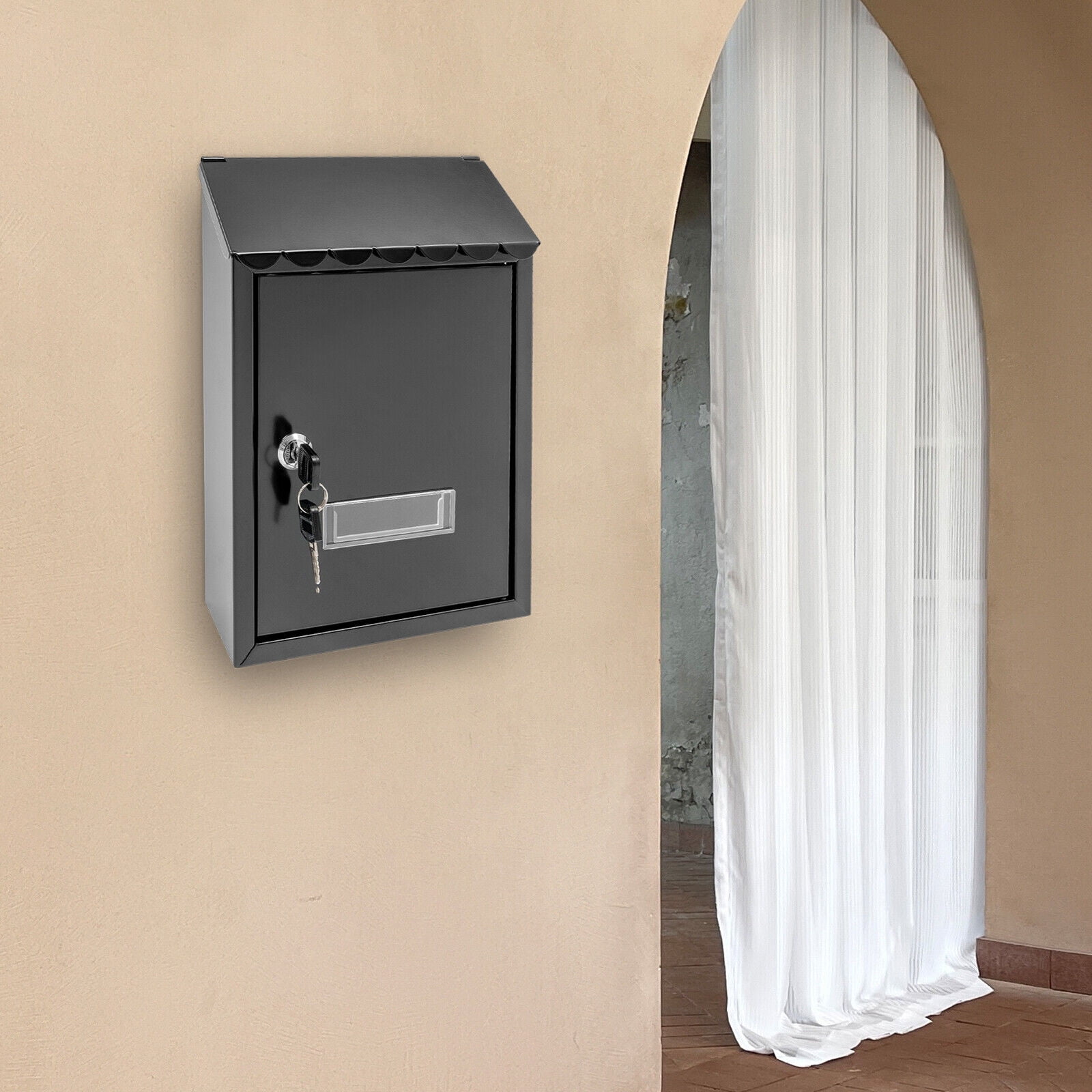 Fashion Mail Box Modern Wall-mounted Design Black Wall-Mount Mailbox ...