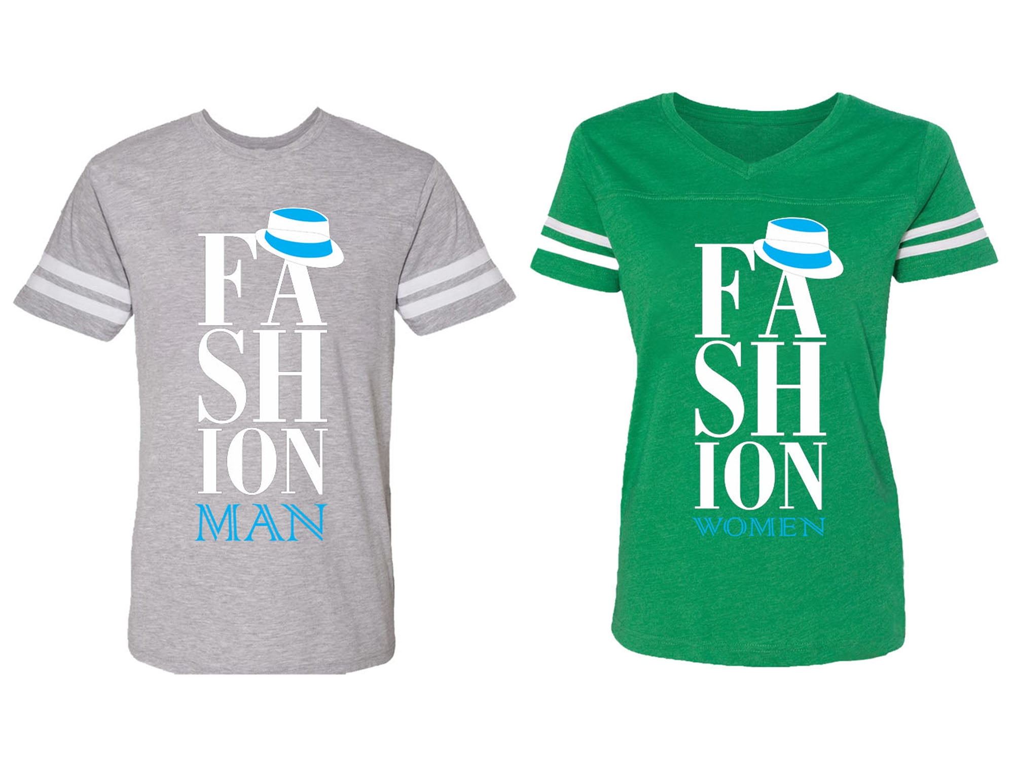 Fashion Man Woman Matching Couple Cotton Jerseys (Men Heather / Women ...