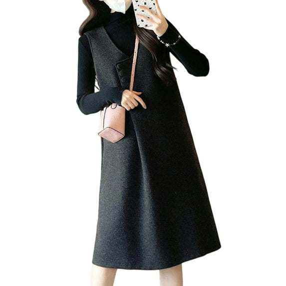 Fashion Maternity Dress Large Size Middle Length Autumn Winter ...