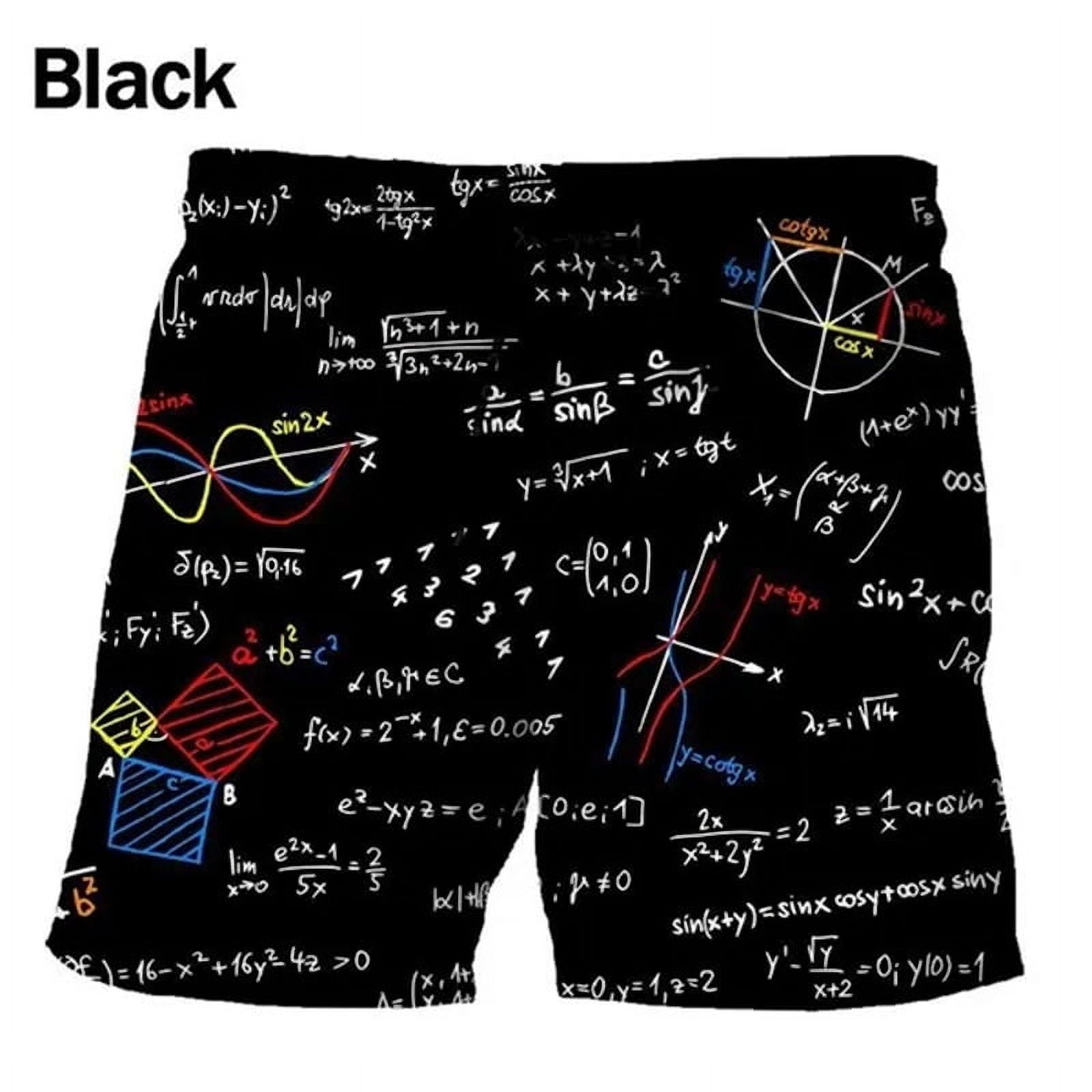 Fashion Mathematical Formula Beach Shorts For Men 3D Printing Summer ...