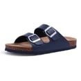Fashion Men Leather Sandals Summer Cork Footbed Slide Sandals Beach ...