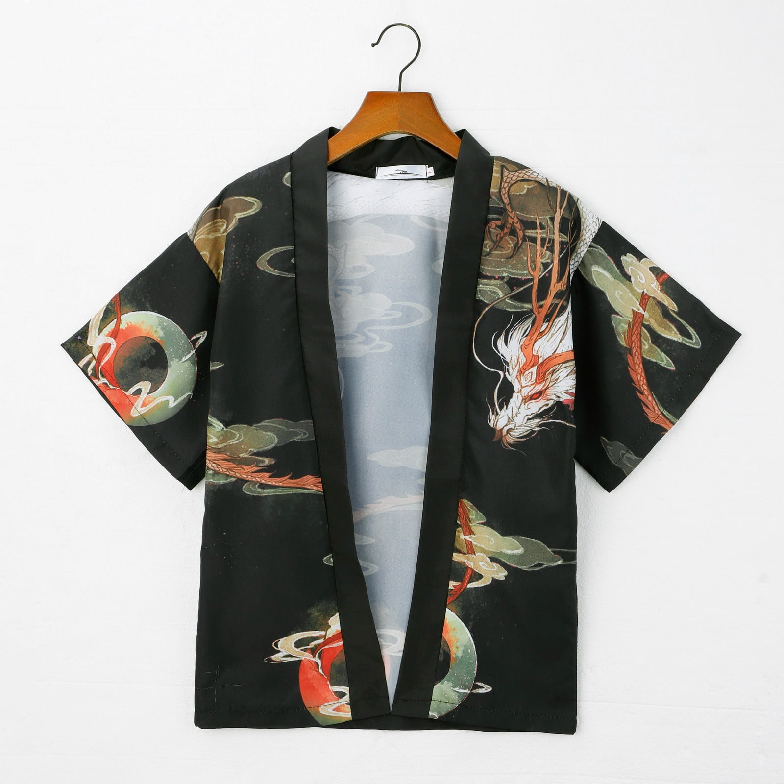 fashion men's kimono cardigan oversize shirts popular pattern printed ...