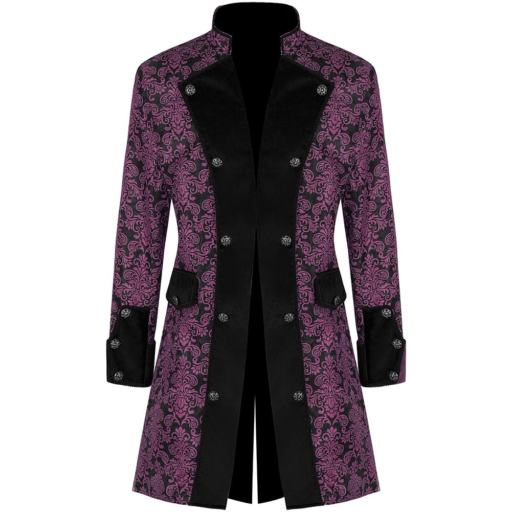 Fashion Men Steampunk Jacket Vintage Tailcoat Medieval Coat Renaissance ...