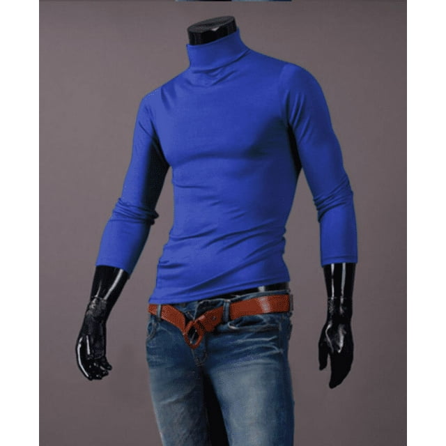 Fashion Men Thermal Cotton Turtle Roll Neck Skivvy Turtleneck Sweater ...