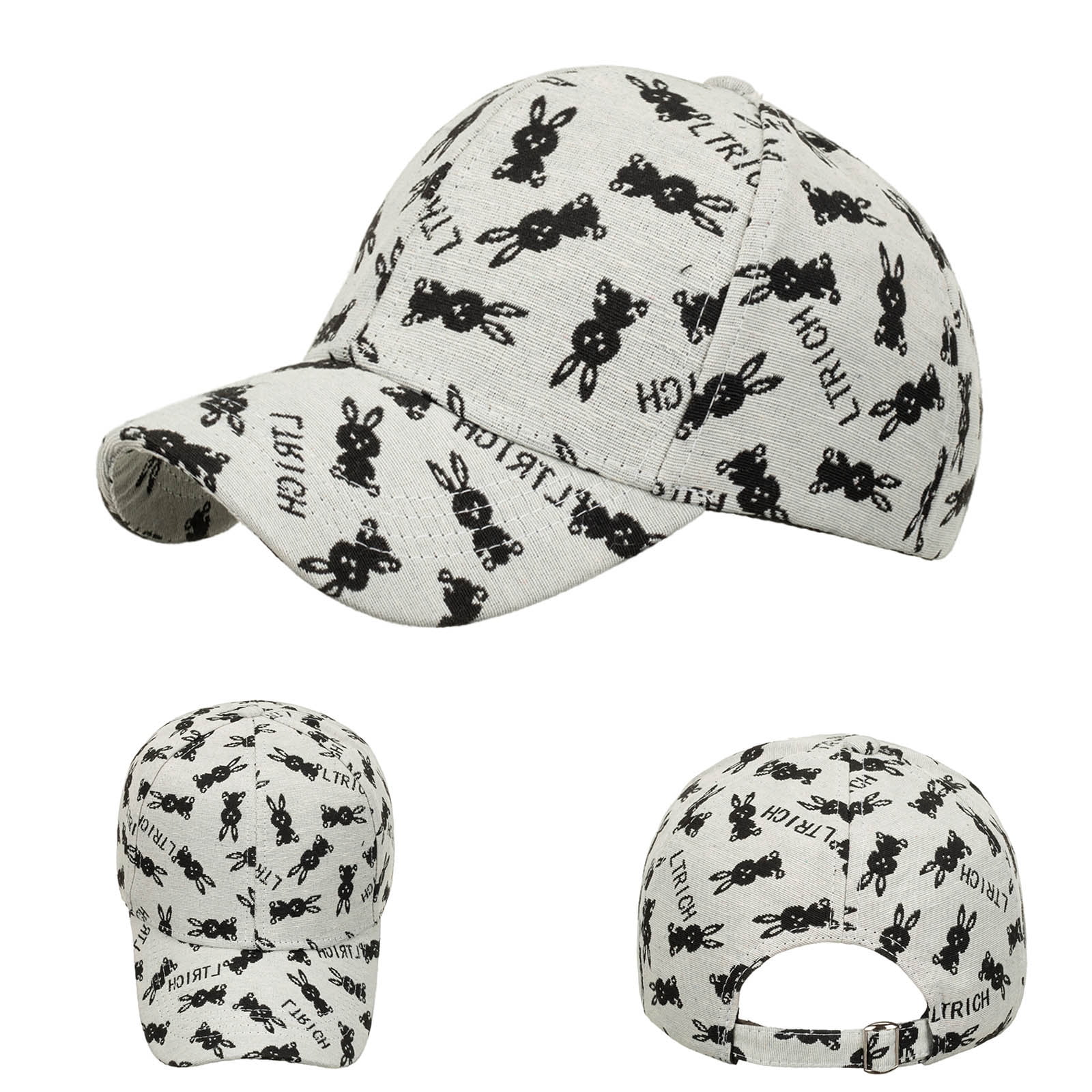 Fashion Men And Women Rabbit Print Baseball Cap Tongue Hat Sun Hat ...