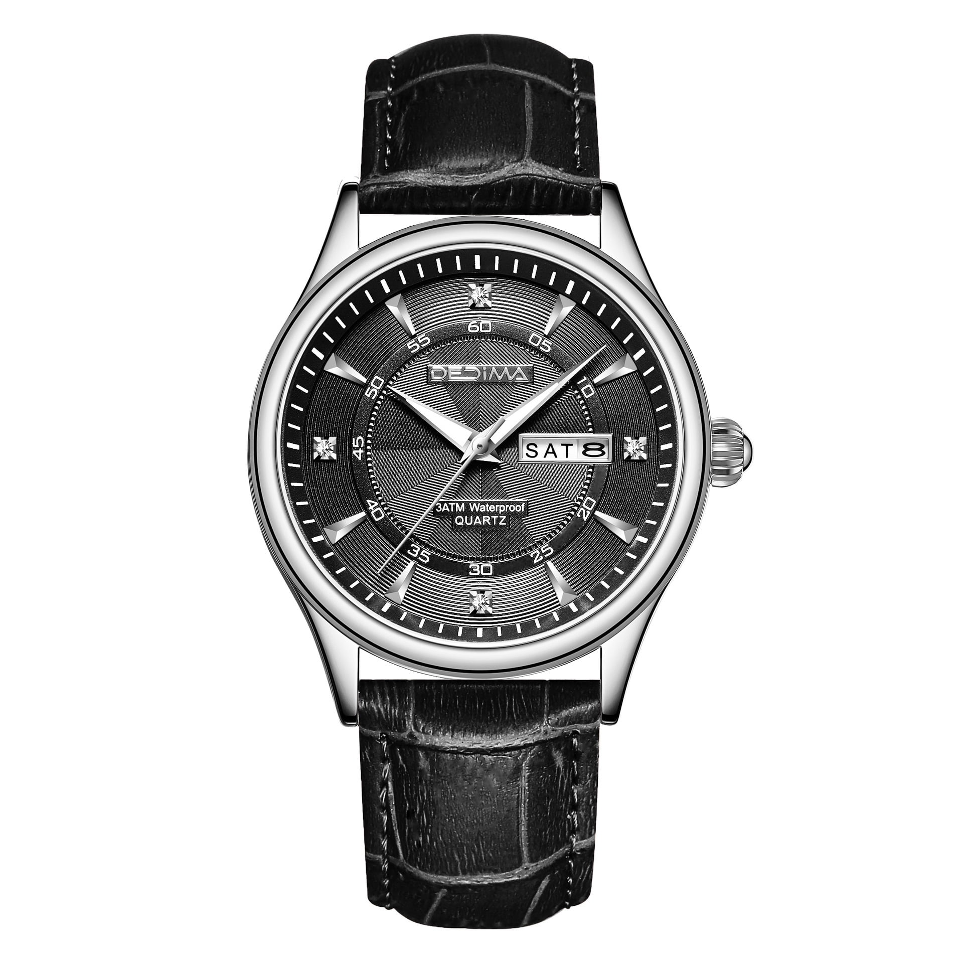 Fashion Men's Belt Double Calendar Diamond-Studded Luminous Waterproof ...