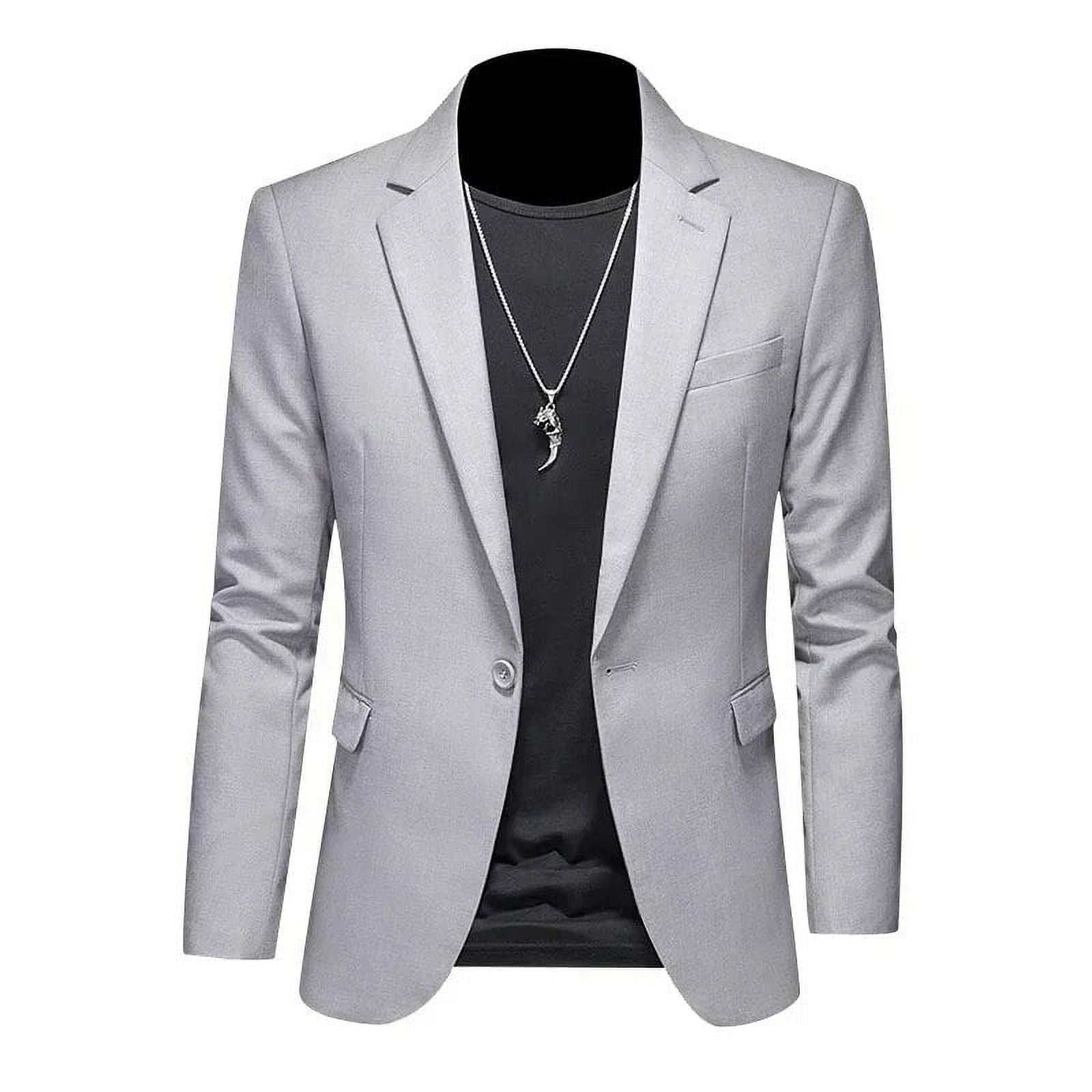 Fashion Men's Business Casual Blazer Black White Red Green Solid Color ...