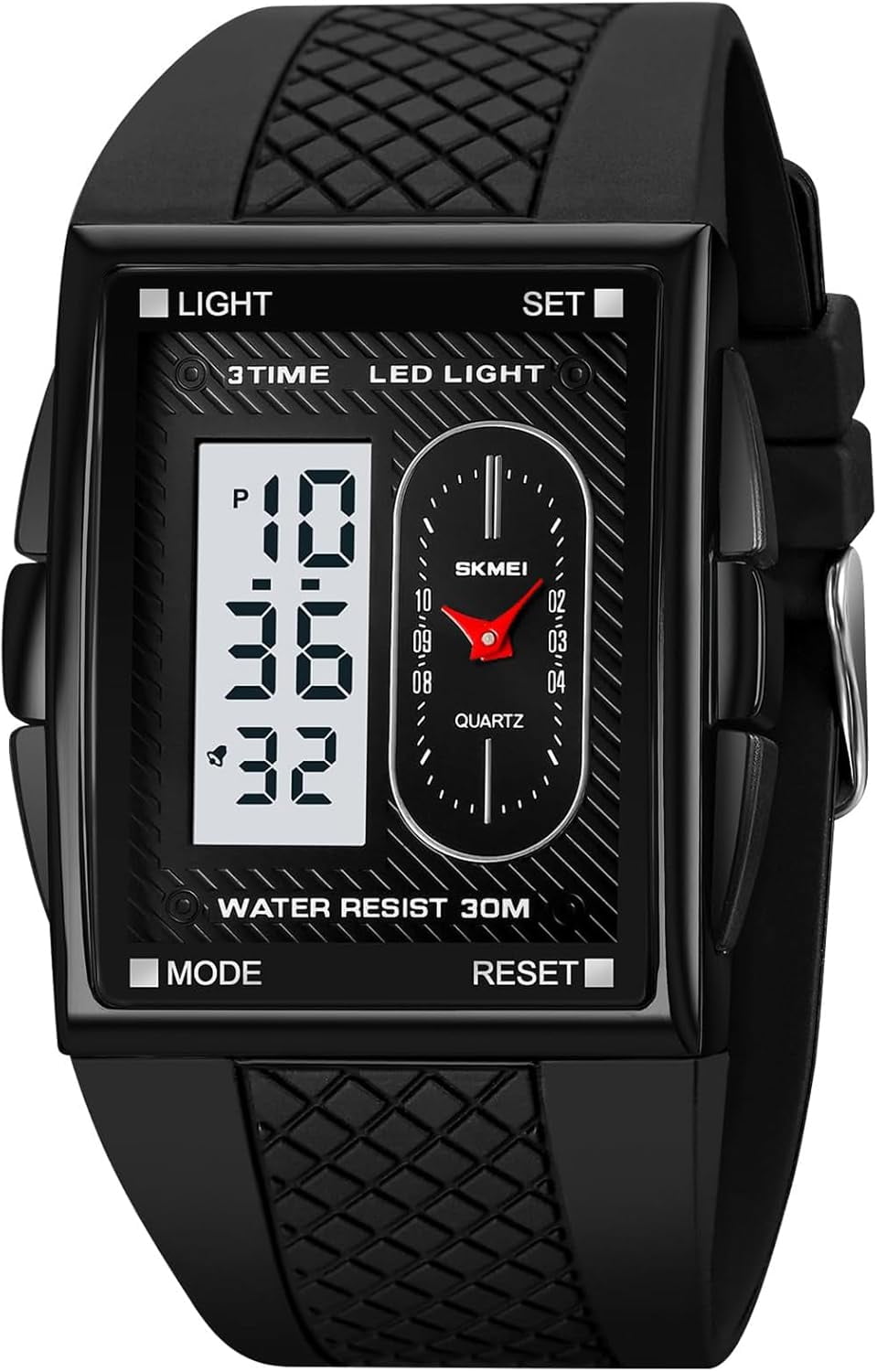 Fashion Men's Digital Analog Watches Square Face Sport Casual Dual ...