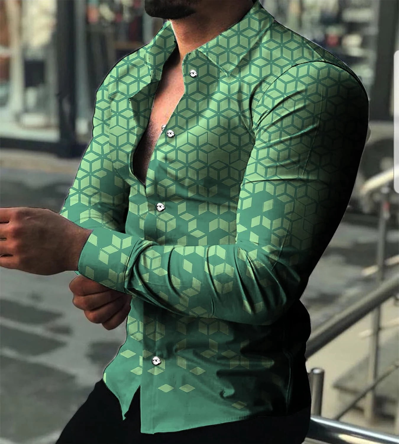 Fashion Men's Prom Clothing Luxury Cardigan Social Men Lapel Button ...