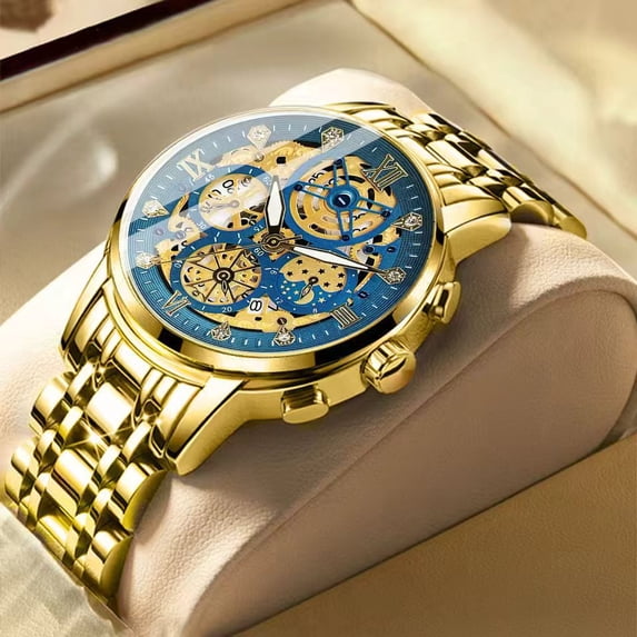 Fashion Men's Watch Luminous Waterproof Hollow Steel Band Quartz Watch ...