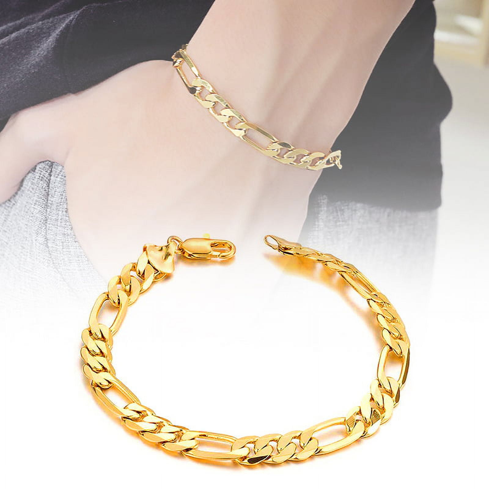 Fashion Mens Bracelet Cuff Bangle 18K Gold Plated Hand Chain Link ...