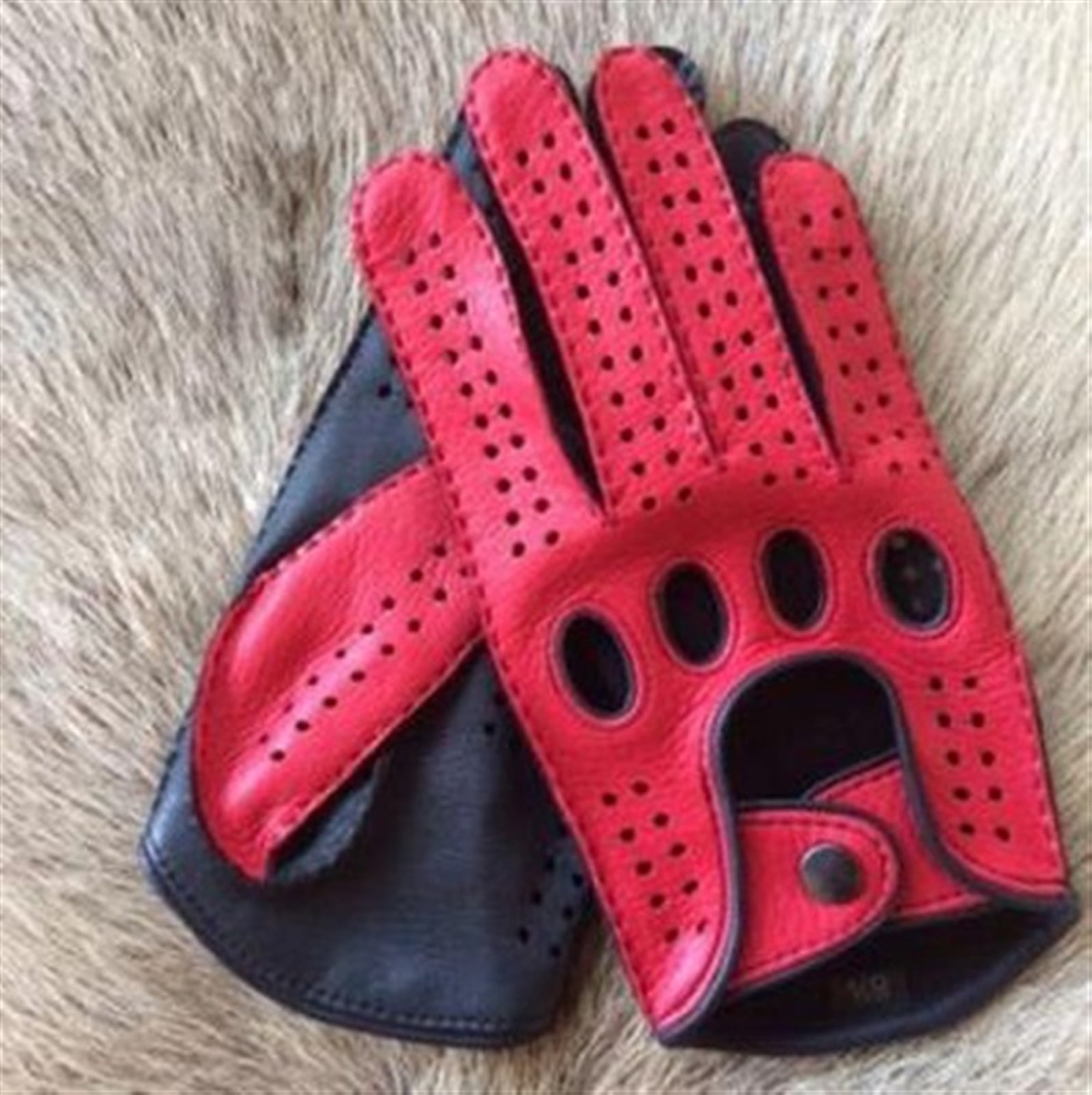 Fashion Mens Leather Gloves Full Finger Breathable Non Unlined Slip ...