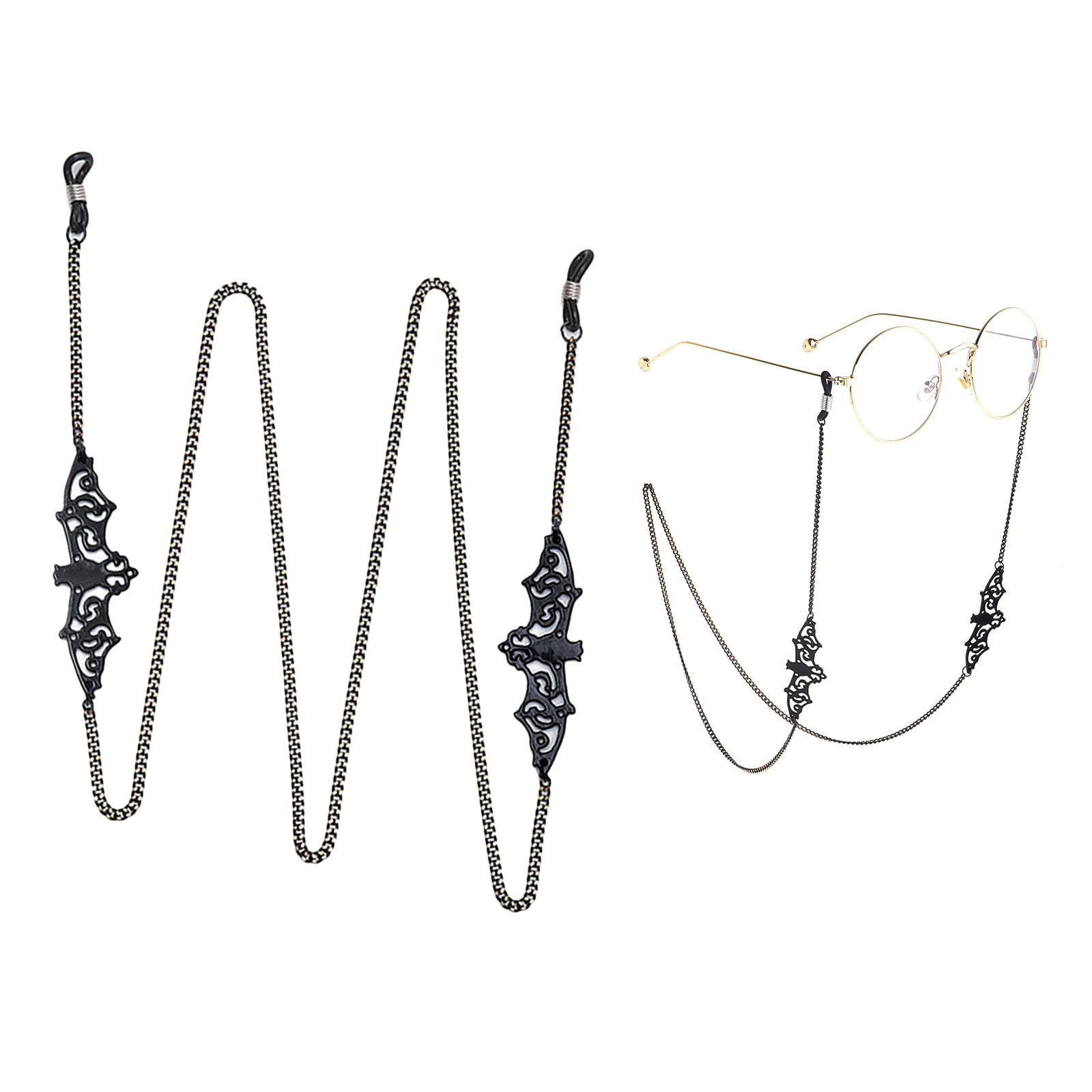 Fashion Metal Eyeglass Chain Black Eyewear Retainer Cord Glasses Chains ...