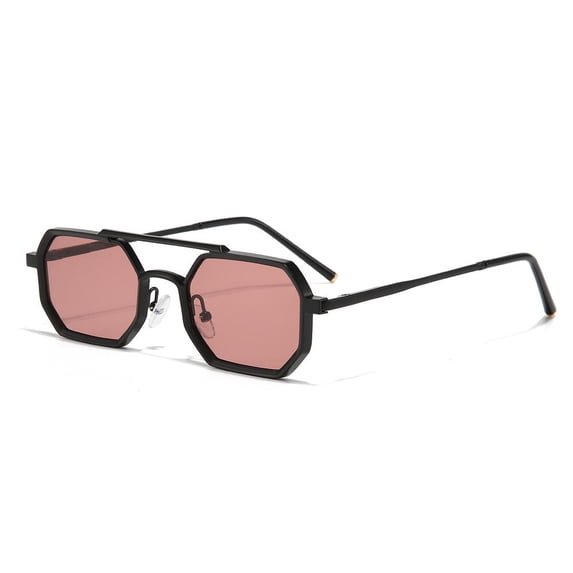Fashion Metal Frame Polygonal Sunglasses Women Men Vintage Double ...