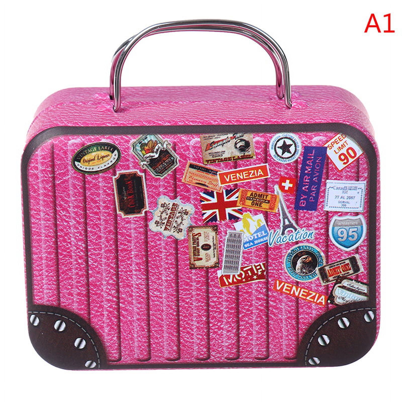 Fashion Metal Mini Suitcase for Dolls Miniature Toys Trunk Dollhouse ...