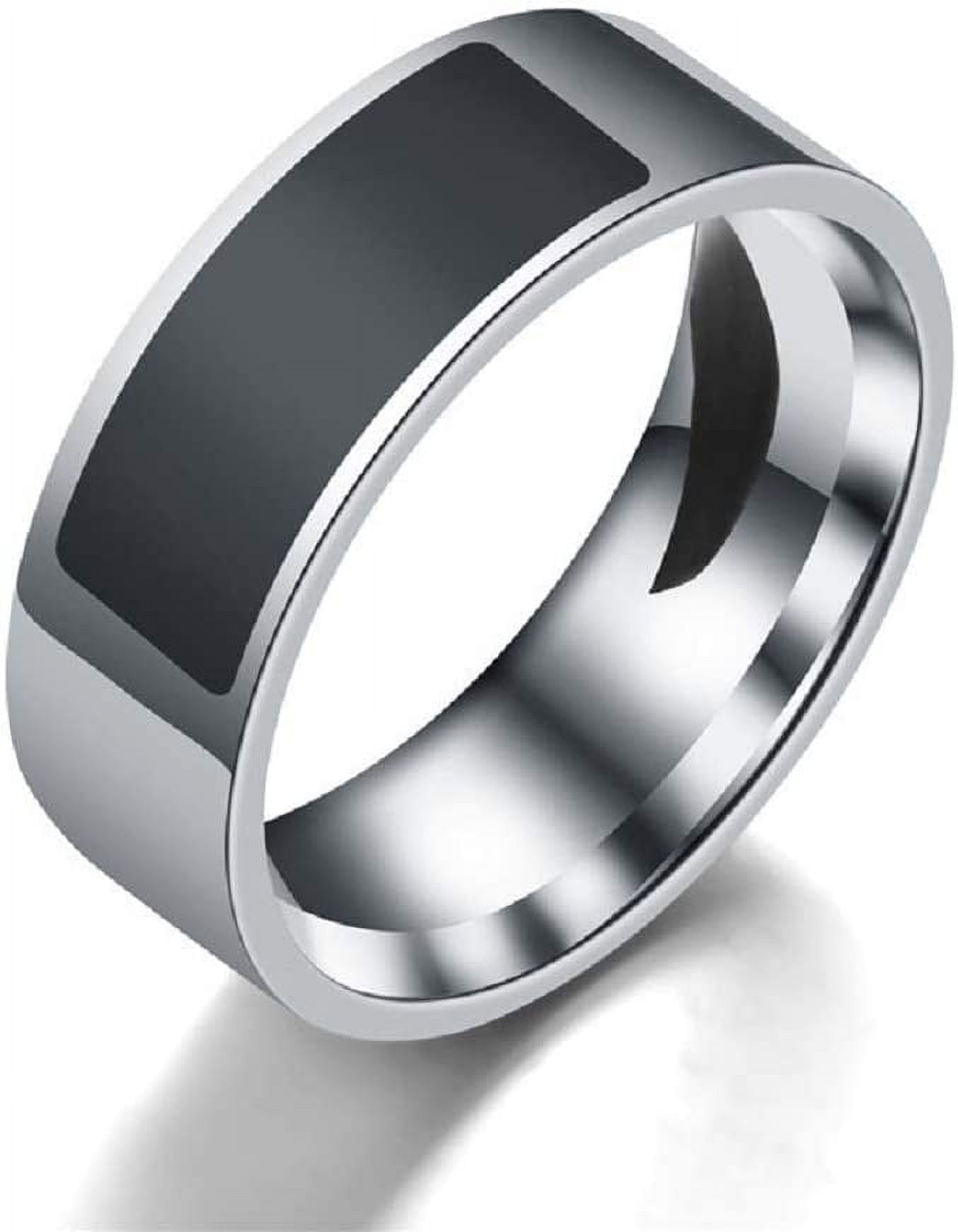 Fashion Mobile Phone tag Smart Ring Stainless Steel 8mm Wide Smart ...