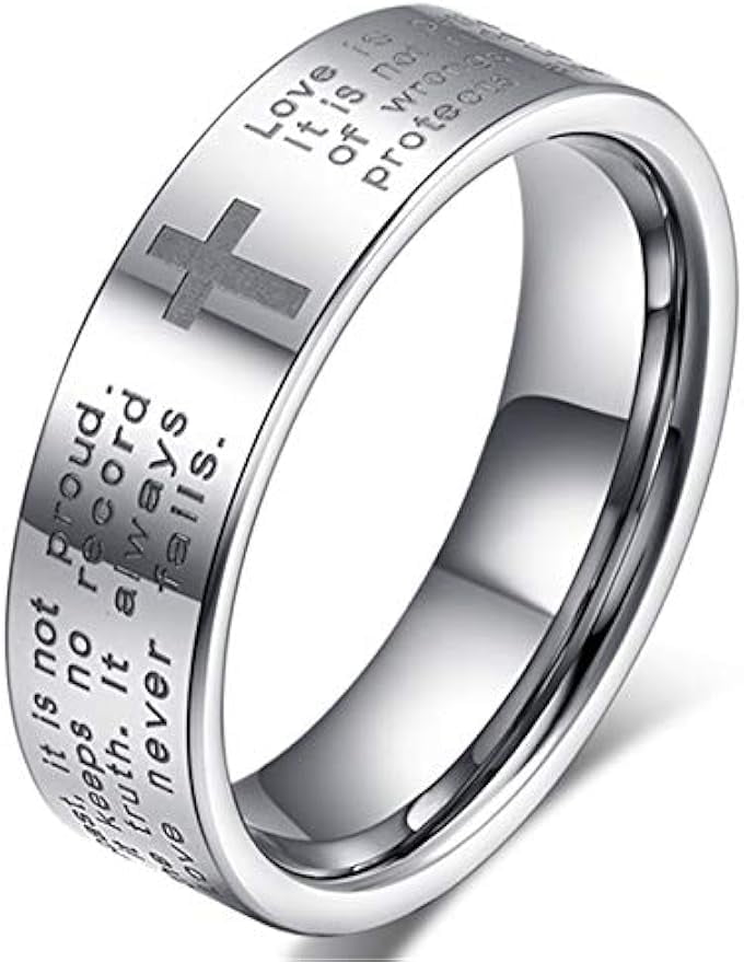 Fashion Month Men Women 6mm Tungsten Carbide White Ring Engraved ...