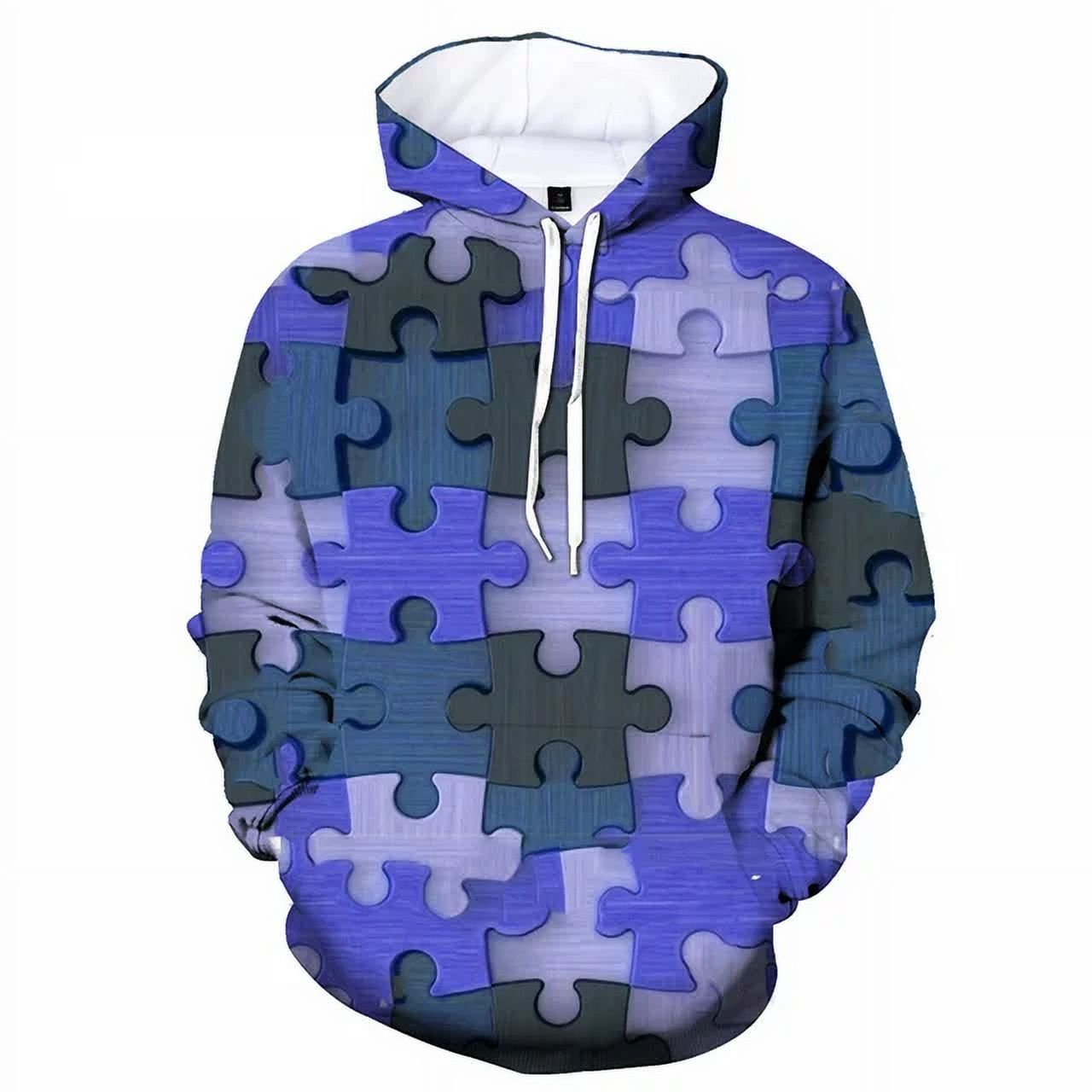 Fashion Multi Color Puzzle 3D Printed Hoodie For Men Long Sleeves Sring ...