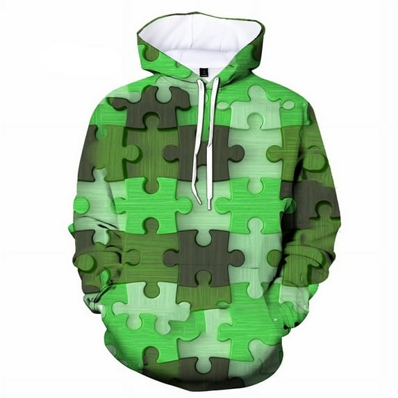 Fashion Multi Color Puzzle 3D Printed Hoodie For Men Long Sleeves Sring ...