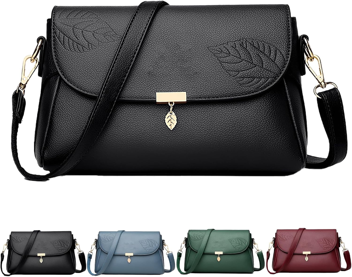 Fashion Multi-Layer Women's Leather Bag, PU Leather Handbag, Crossbody ...