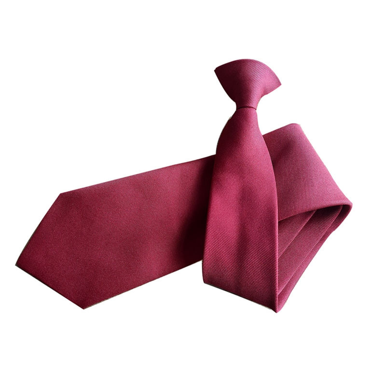 Fashion Neckties For Business Male Solid Color Necktie Lazy Person Clip Closure Neckwear For ...